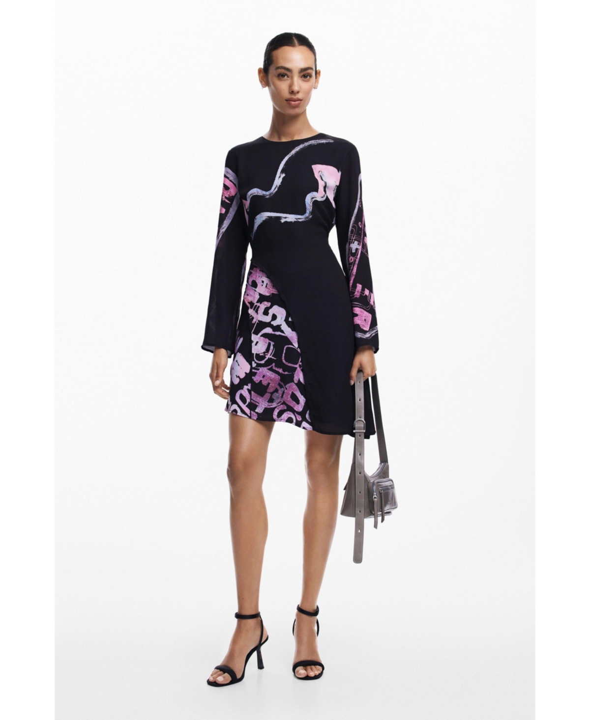 Click here for Desigual Womens Asymmetric short dress with letter... prices