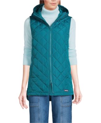 Lands' End Petite FeatherFree Insulated Hooded Vest - Macy's