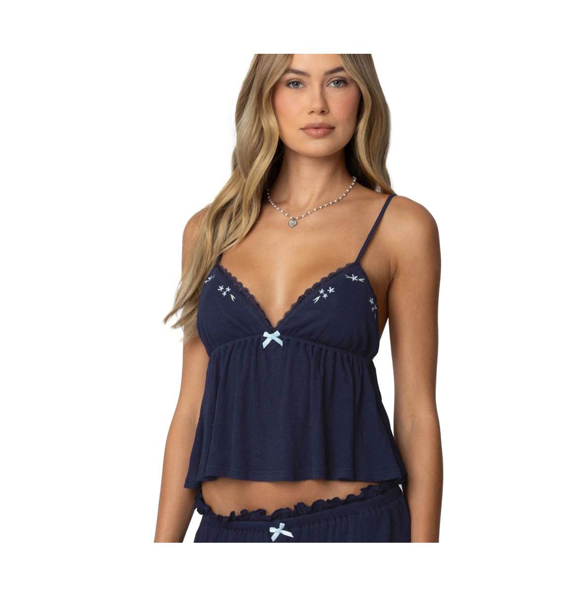 Click here for Edikted Womens Dream Babydoll Waffle Tank Top - Na... prices