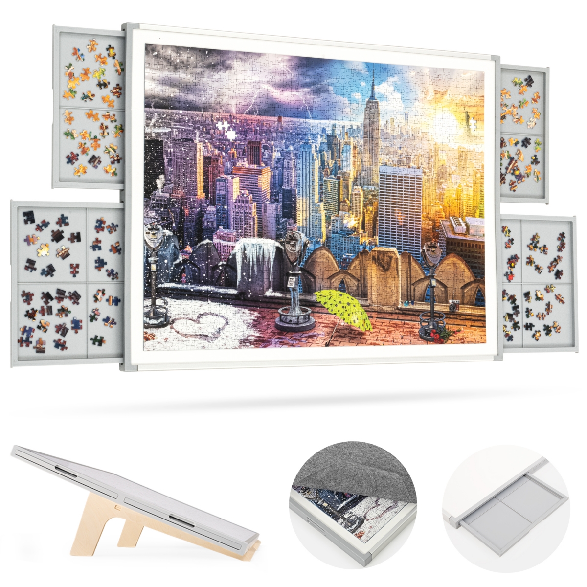 Click here for Ropoda 1500 Pieces 35x26 Portable Jigsaw Puzzle Bo... prices