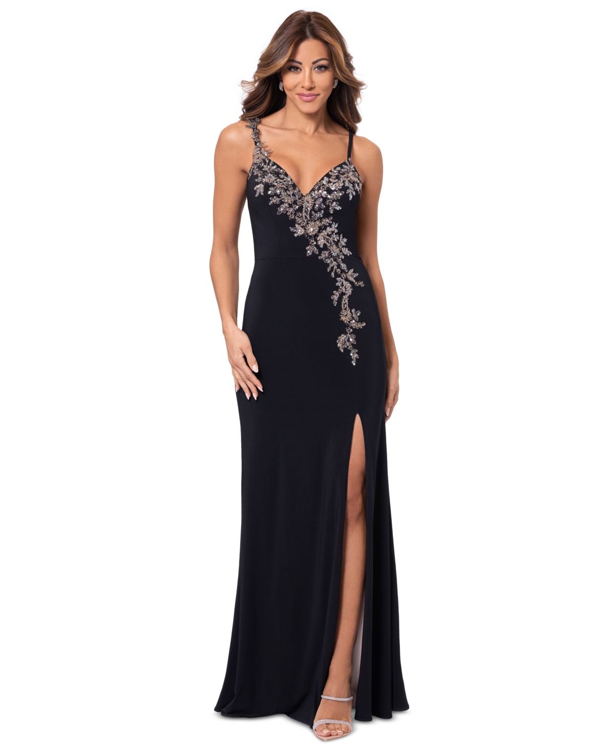 Click here for Xscape Womens Sequin Embellished Front-Slit Gown -... prices