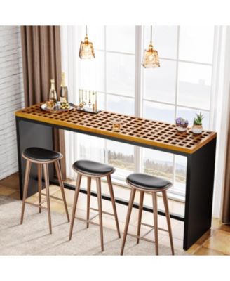 Tribesigns Bar Table, 70.87 L x 19.7 W x 41.54 H Inches Bar Height Pub ...