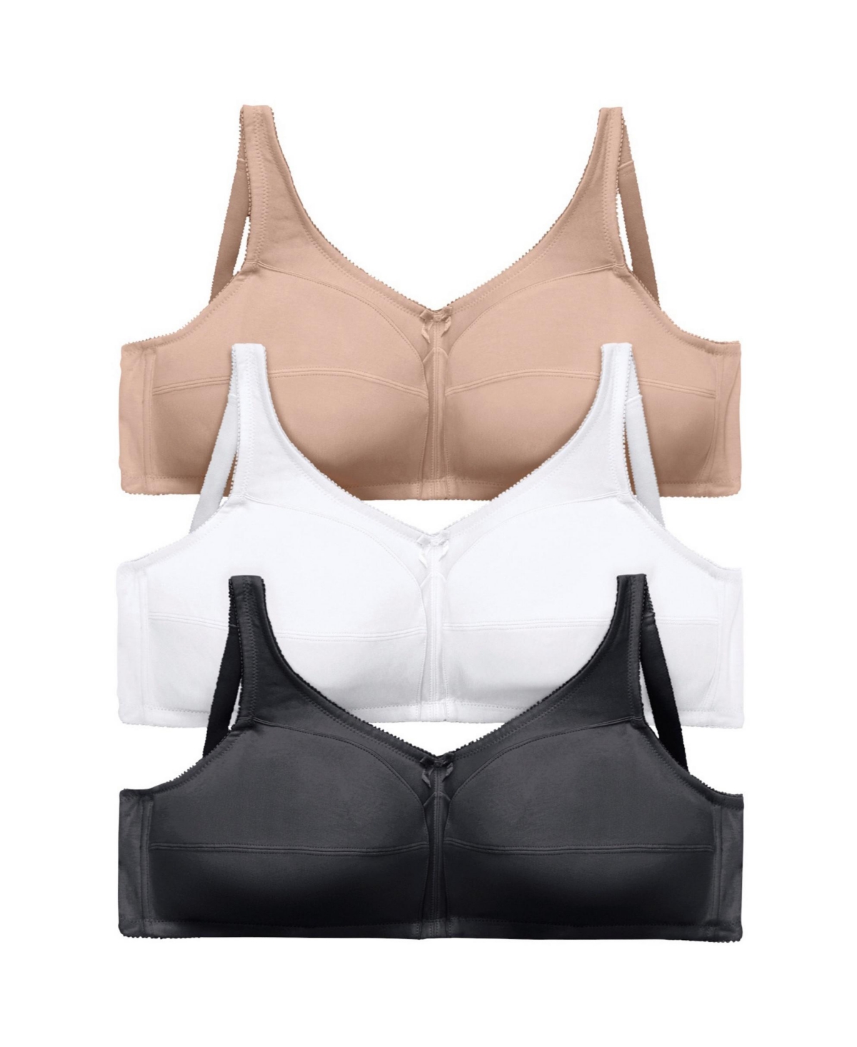 Click here for Comfort Choice Womens 3-Pack Cotton Wireless Bra -... prices