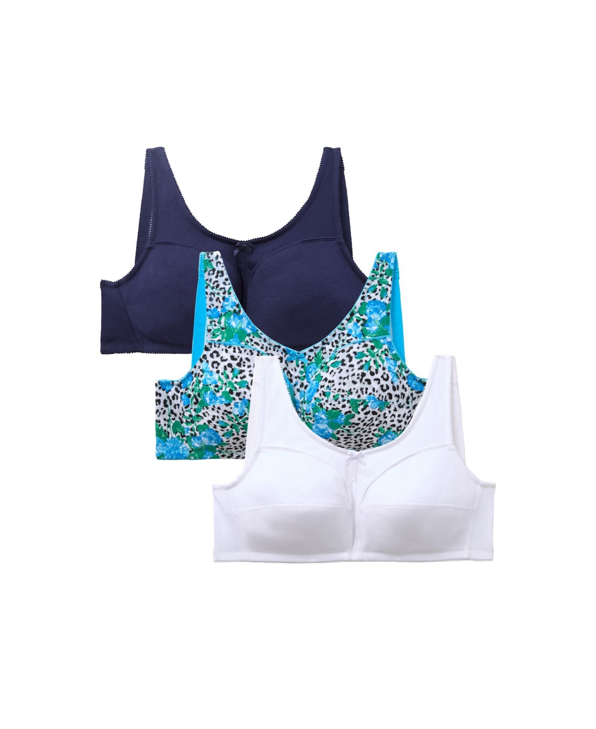 Click here for Comfort Choice Womens 3-Pack Cotton Wireless Bra -... prices