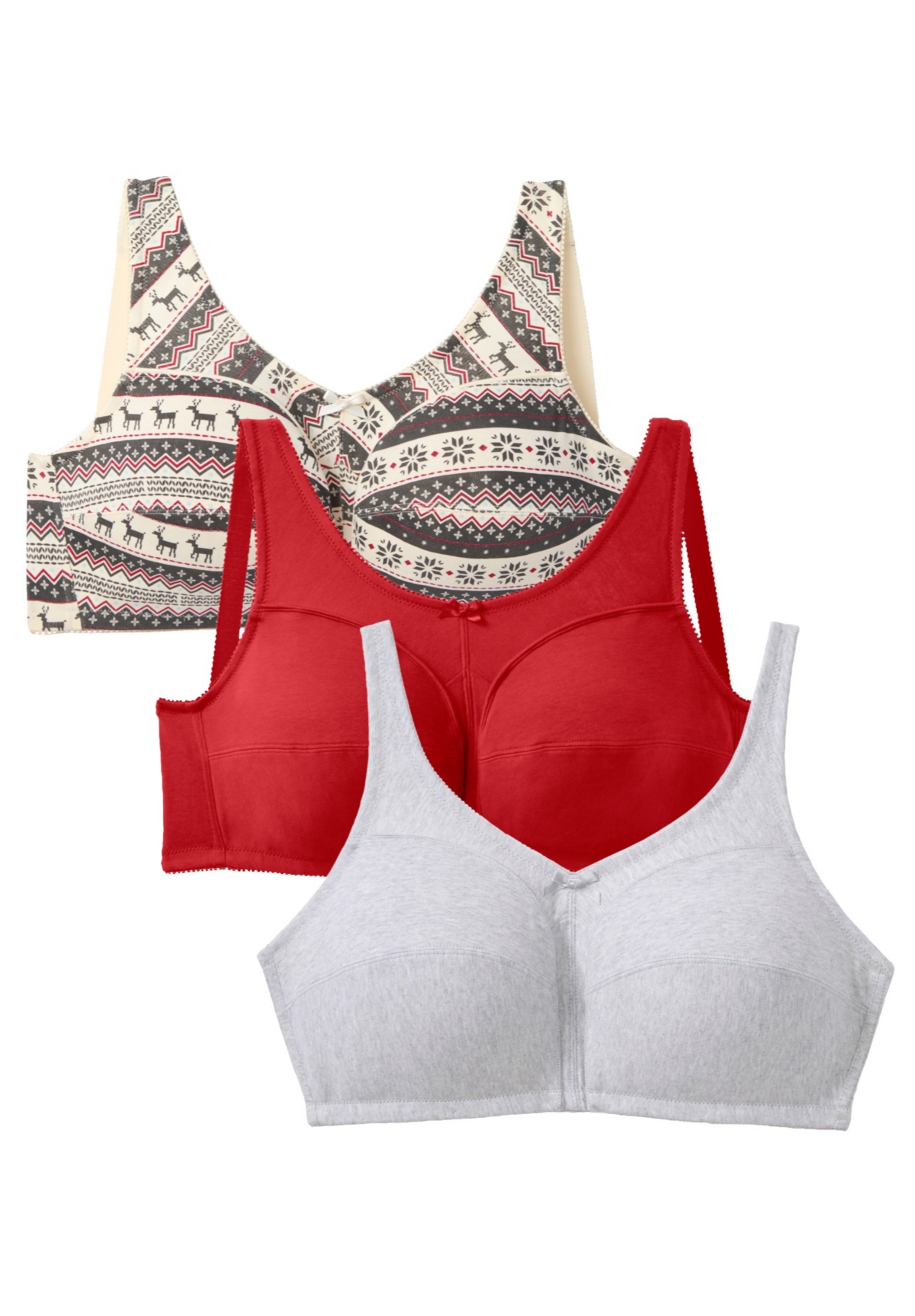 Click here for Comfort Choice Womens 3-Pack Cotton Wireless Bra -... prices