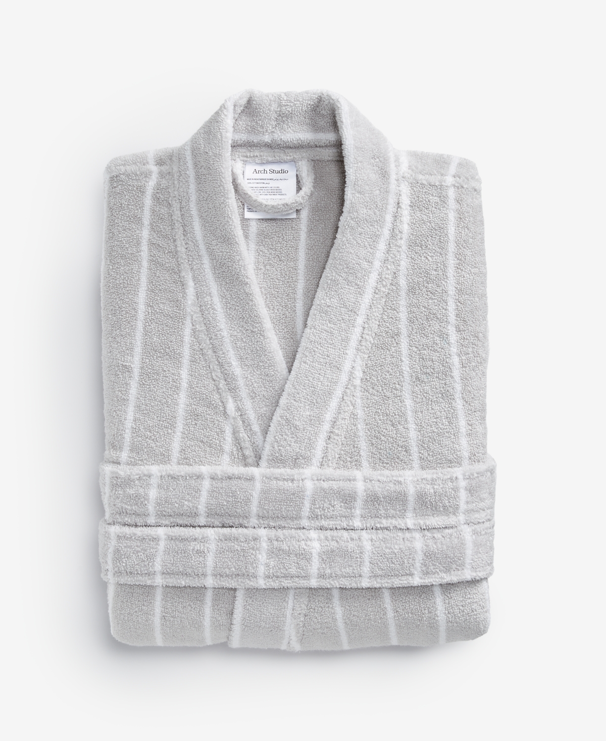 Arch Studio Terry Bath Robe  Exclusively at Macys - Cloud Stripe