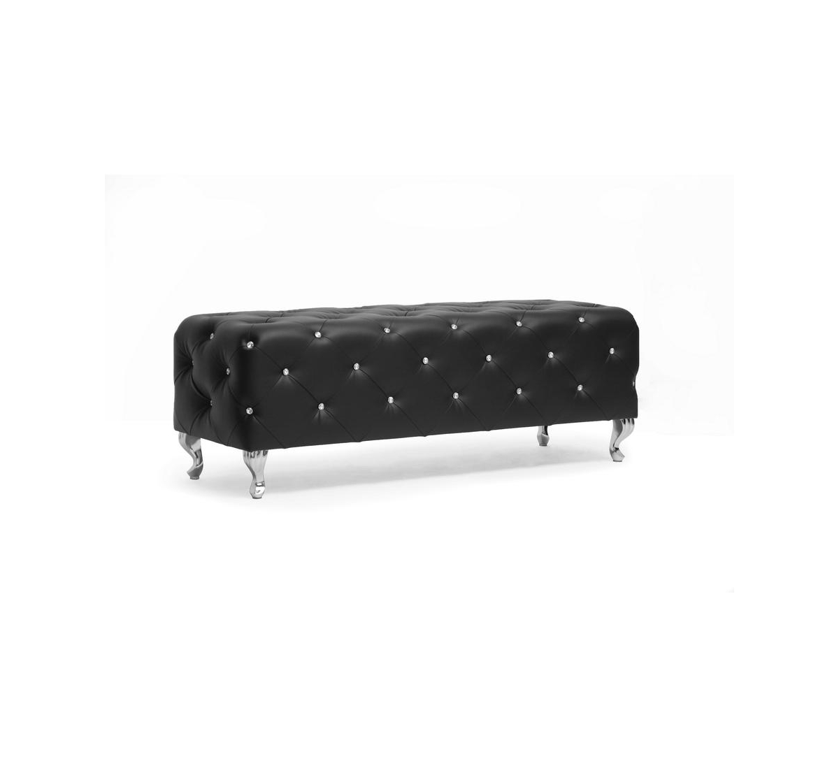 Click here for Baxton Studio Stella Crystal Tufted Black Leather... prices