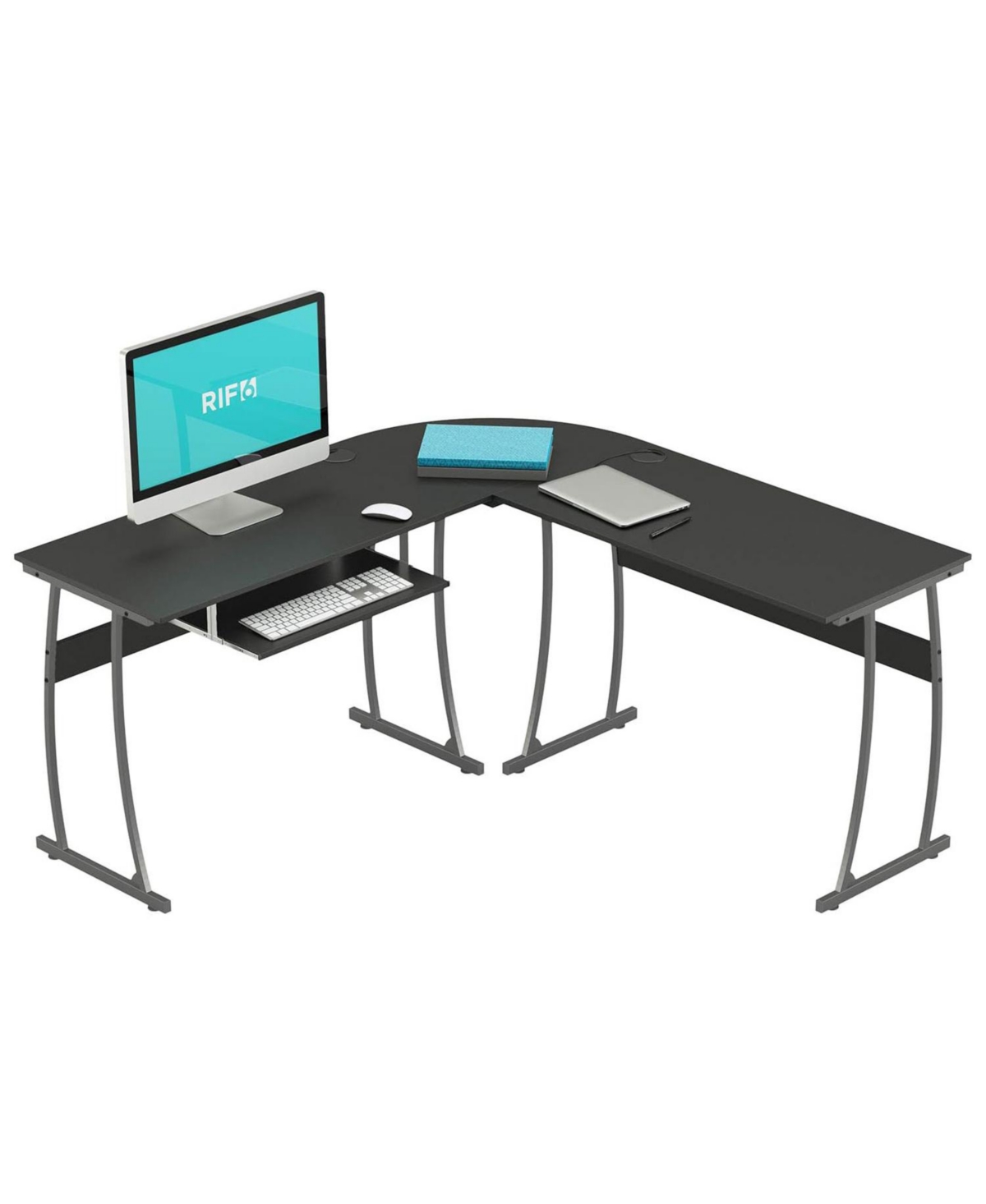 Click here for RIF6 L Shaped Modern Computer Office Desk w/ Keybo... prices