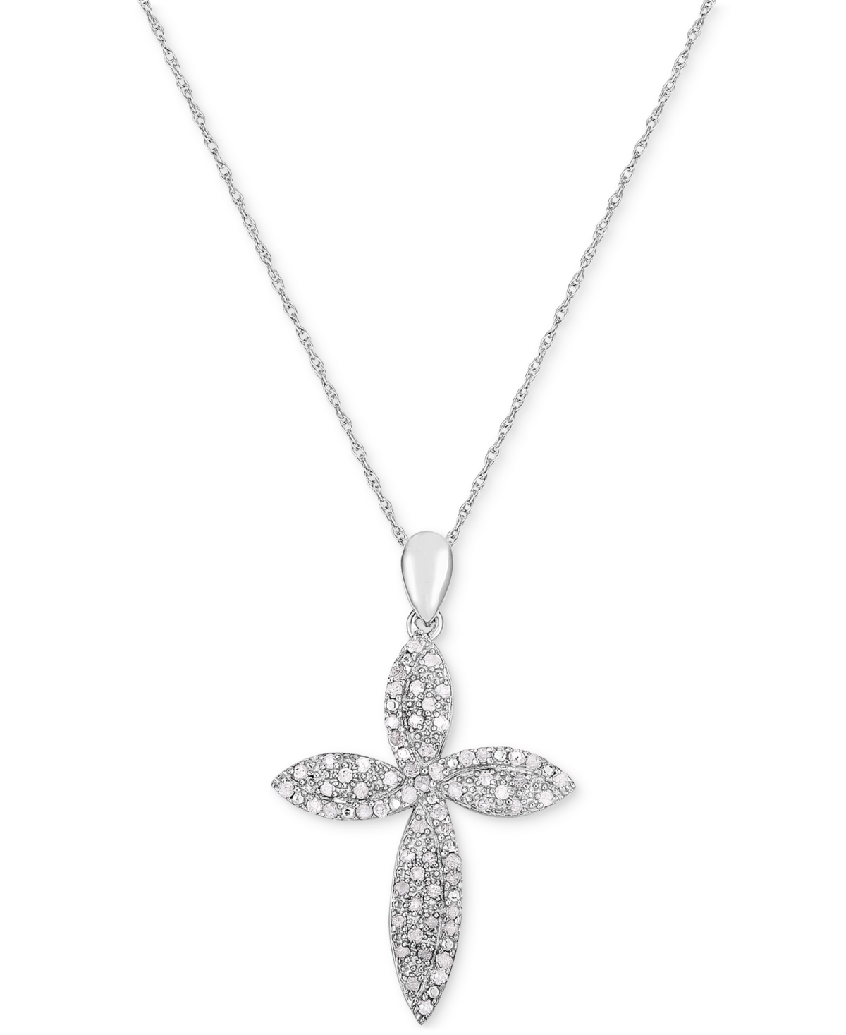 Click here for Diamond Swirl Cross 18 Pendant Necklace (1/4 ct. t... prices