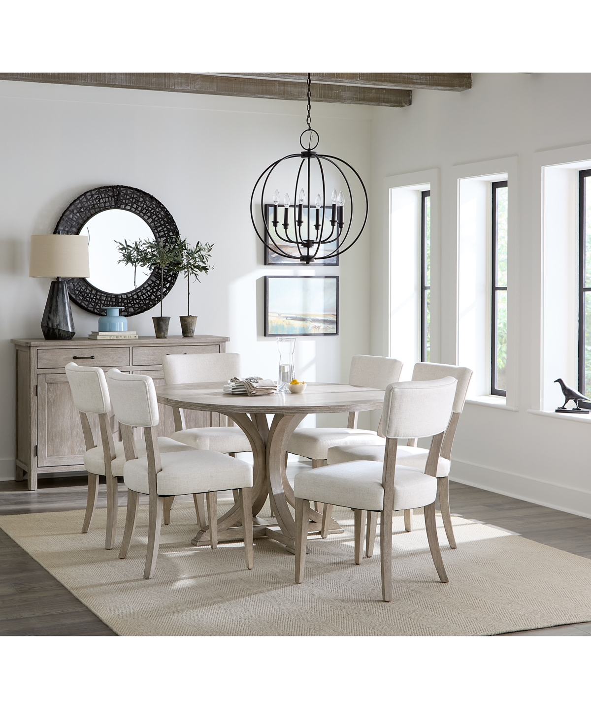 Click here for Sadie 7-Pc. Round Dining Set (Table & 6 Upholstere... prices