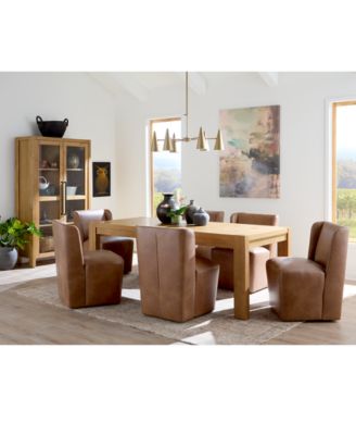 7 Pc. Dining Set (Davie Rectangular Table & 6 Seham Chairs), Created ...