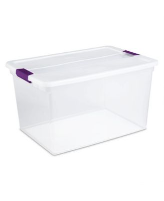 Sterilite 66 Quart ClearView Storage Tote Container with Latching Lid ...