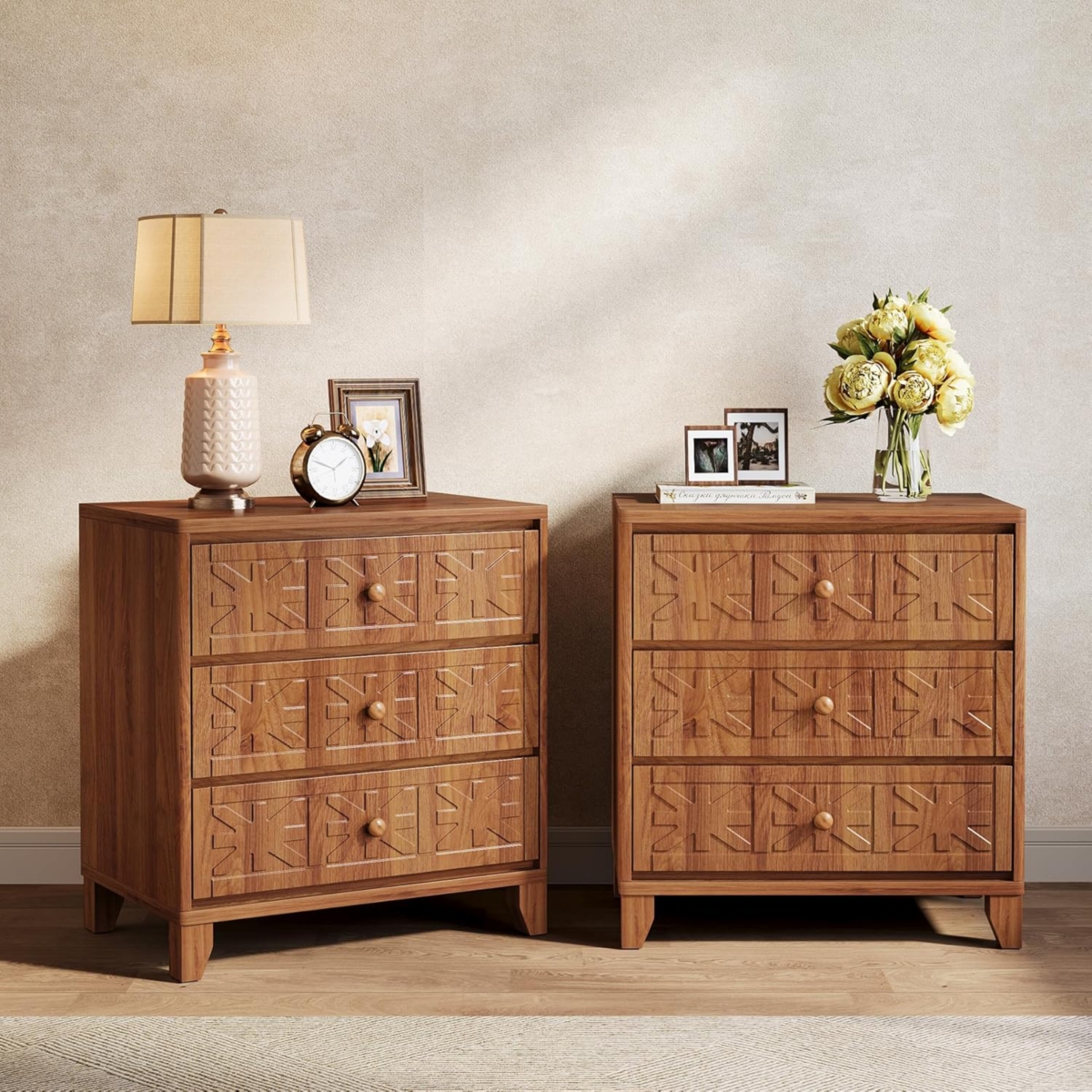 Click here for Tribesigns Nightstand with Drawers  Traditional Si... prices