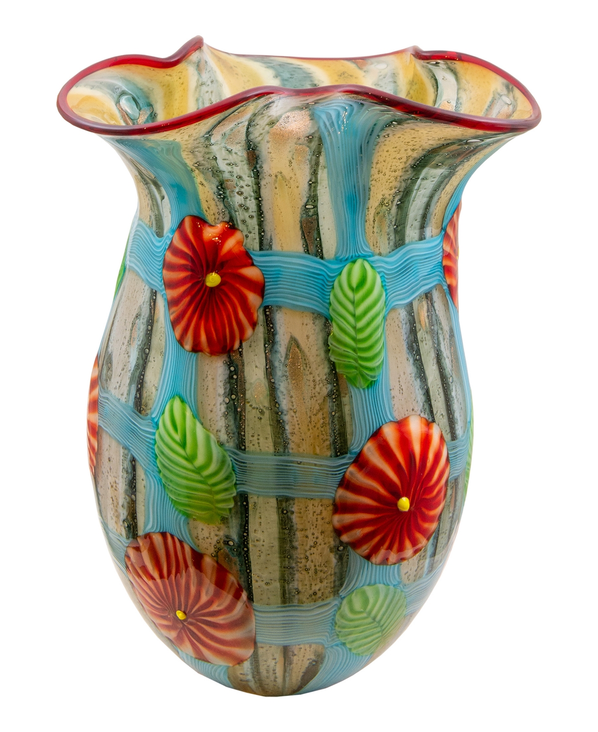 Click here for Dale Tiffany 13 Plazio Art Glass Vase - Multi prices