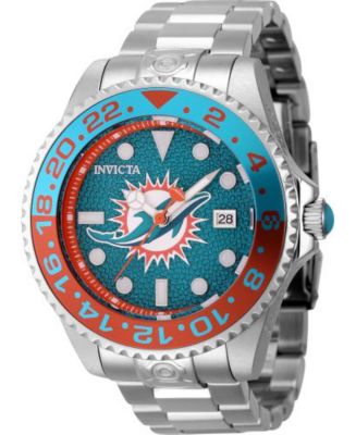 Invicta Men's 45029 NFL Miami Dolphins Automatic 3 Hand Orange, Green ...