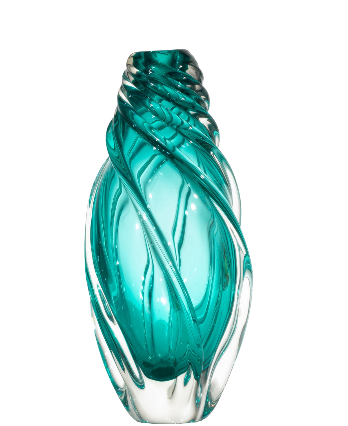 Click here for Dale Tiffany 12.75 Aqua Swirl Art Glass Vase - Blu... prices
