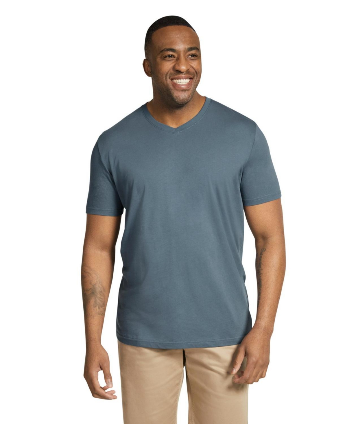 Click here for Johnny Bigg Mens Essential V Neck Tee - Denim blue prices