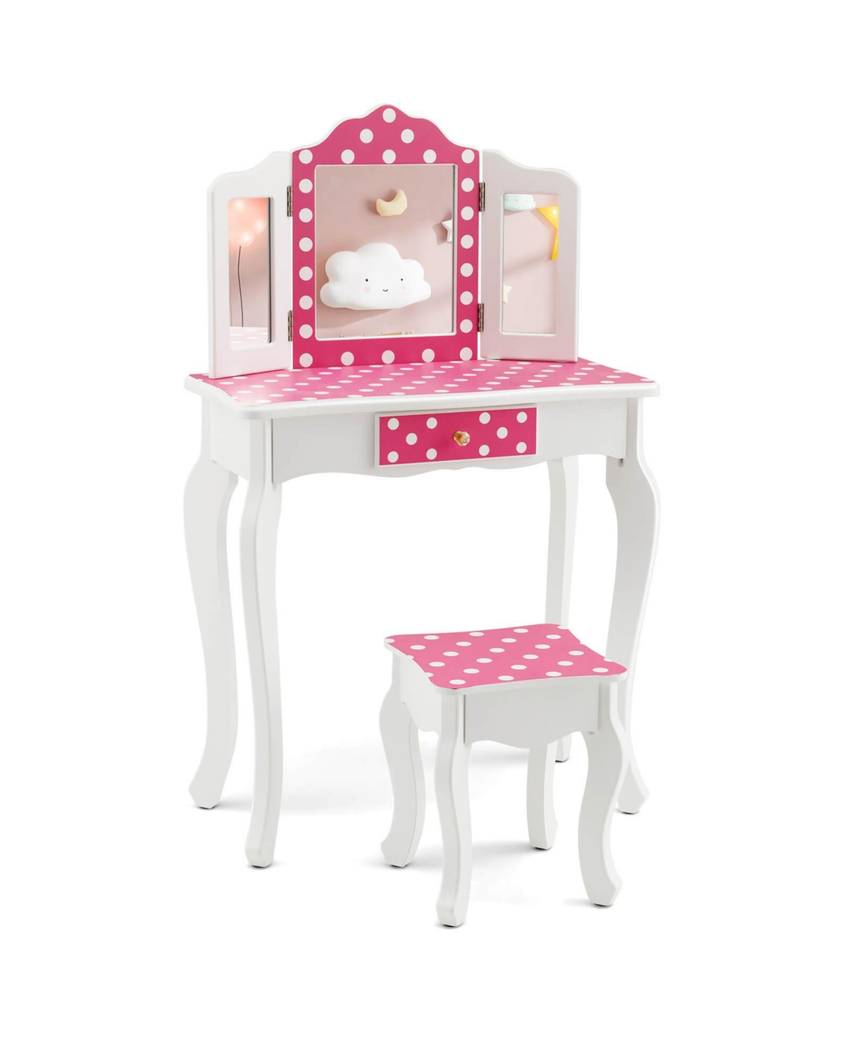 Click here for Gouun Kids Vanity Table and Stool Set with Cute Po... prices