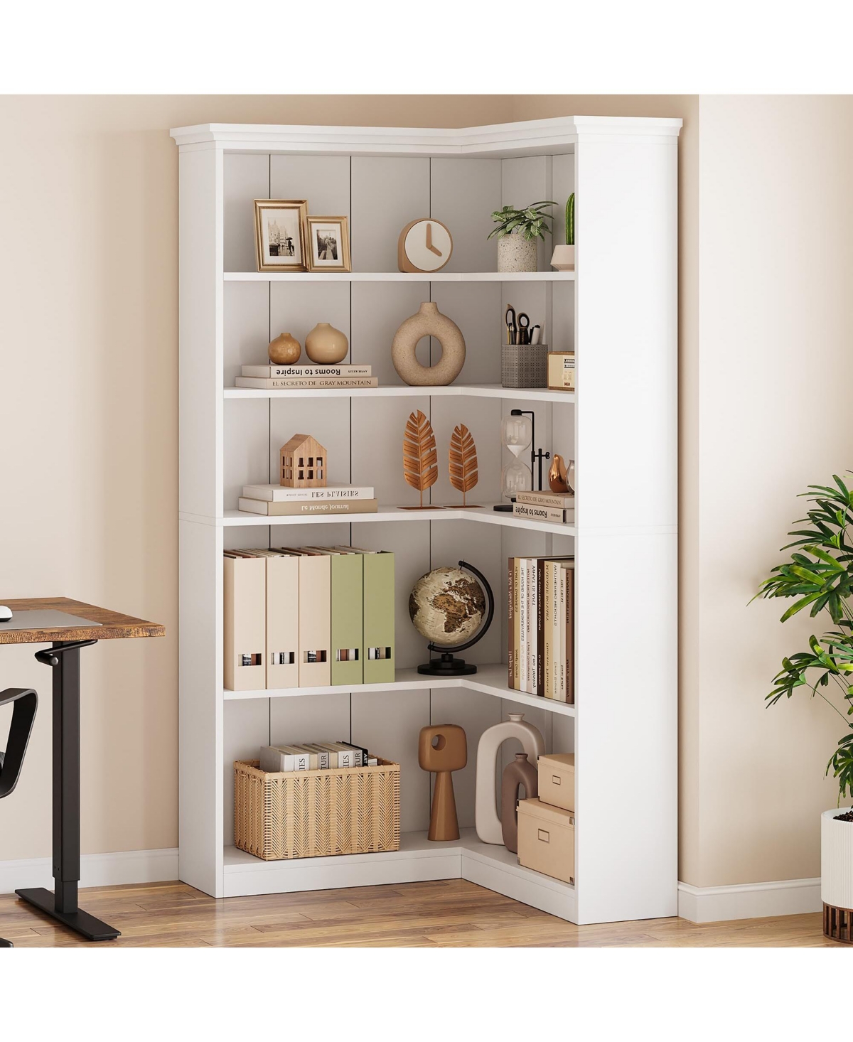 Click here for gaomon Farmhouse Bookshelf Corner Bookcase 72.8&#x... prices