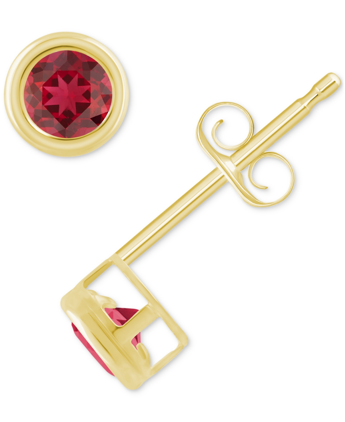 Click here for Macys Gemstone Round Stud Earrings in 10k Yellow G... prices