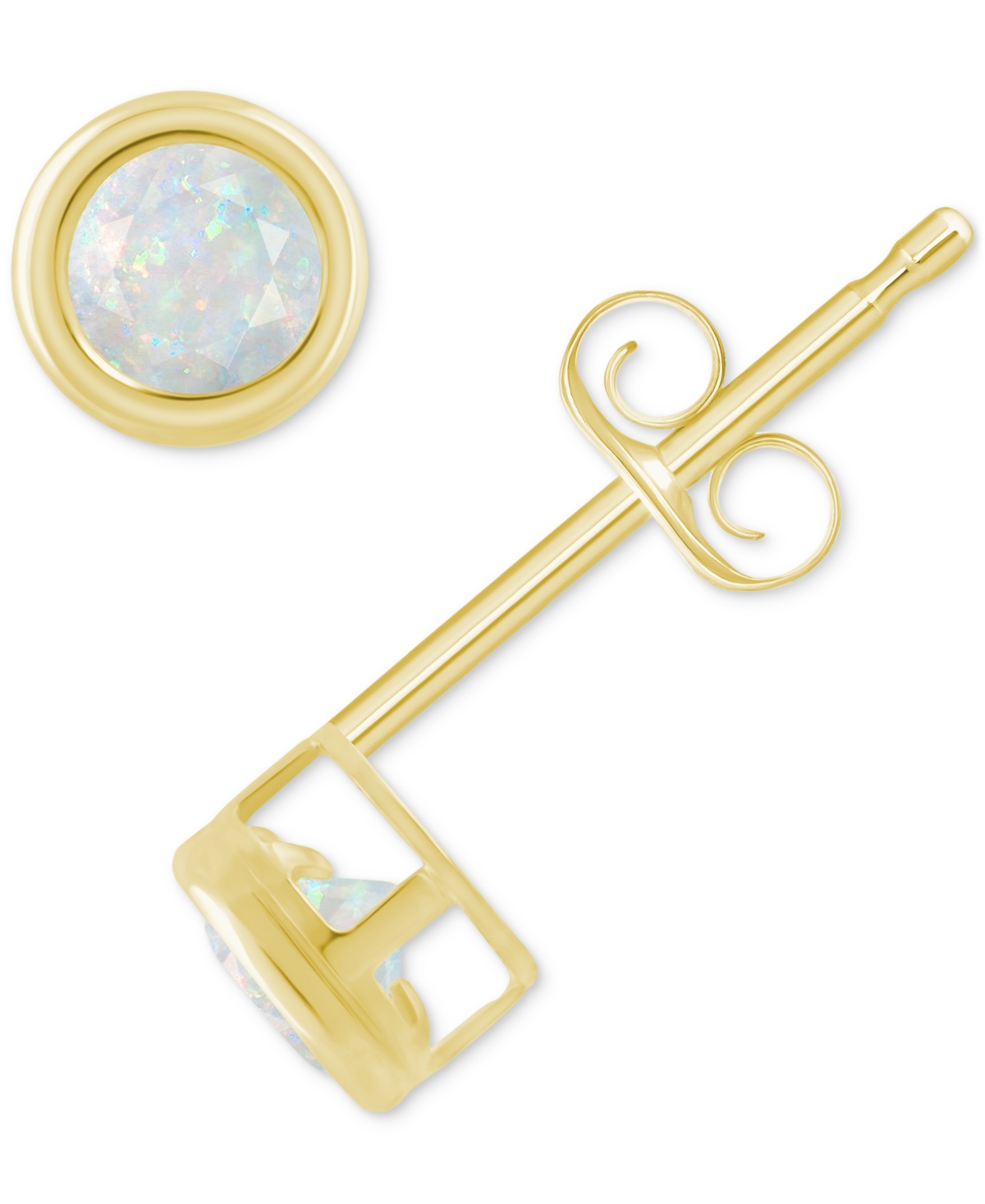 Click here for Macys Gemstone Round Stud Earrings in 10k Yellow G... prices