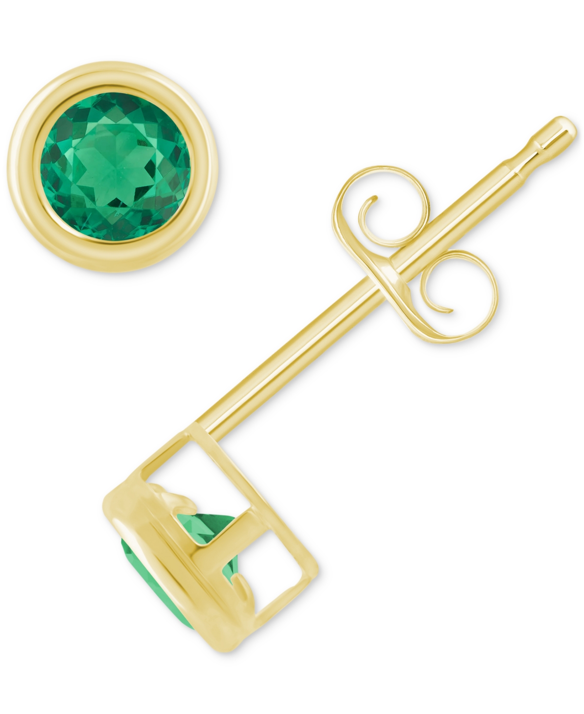 Click here for Macys Gemstone Round Stud Earrings in 10k Yellow G... prices