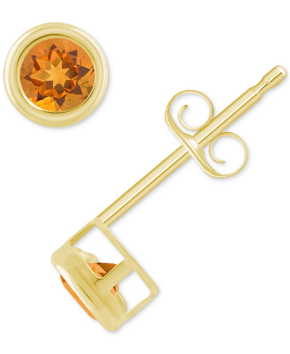 Click here for Macys Gemstone Round Stud Earrings in 10k Yellow G... prices
