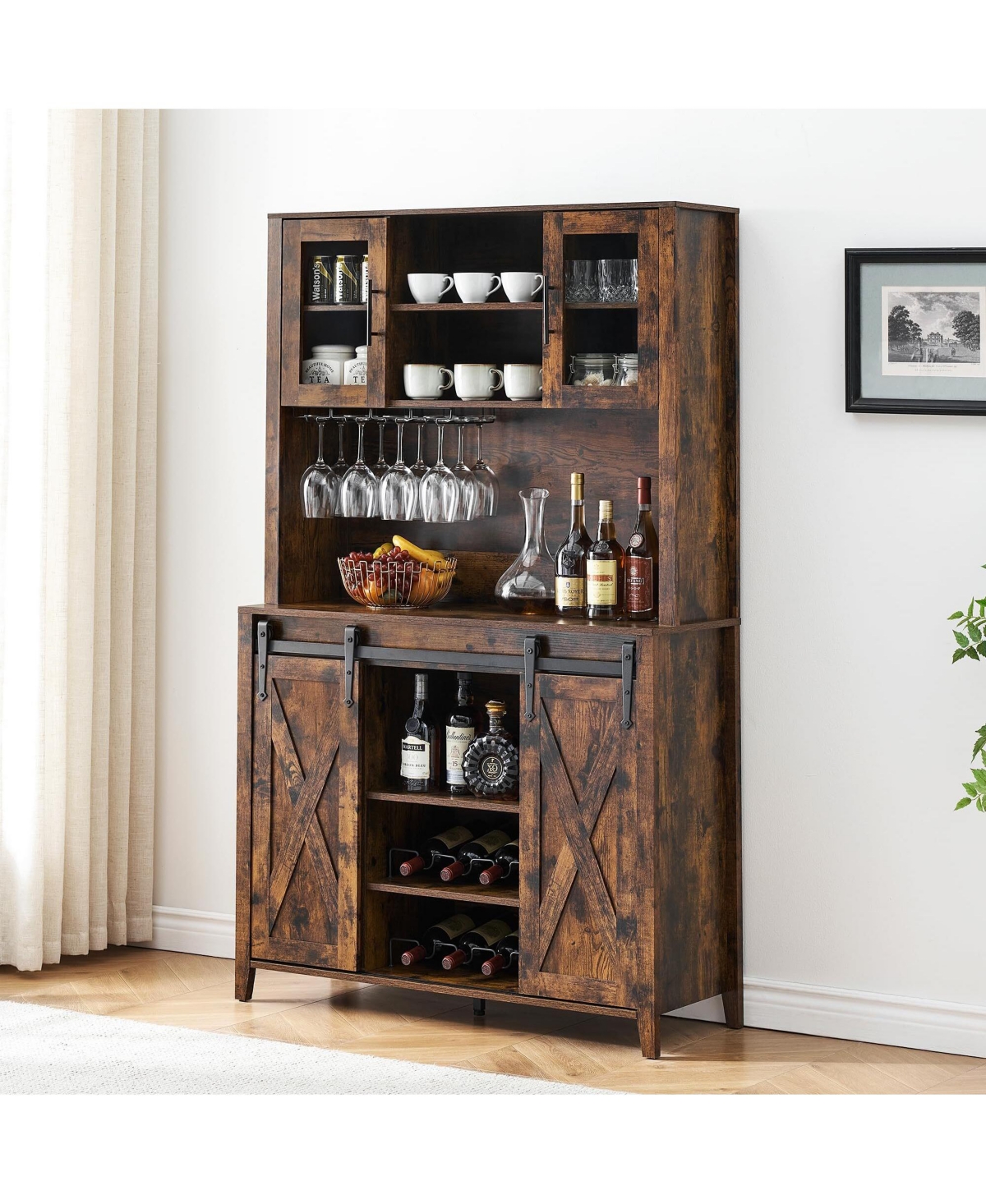 Click here for gaomon 70 Farmhouse Bar Wine Cabinet with Sliding... prices