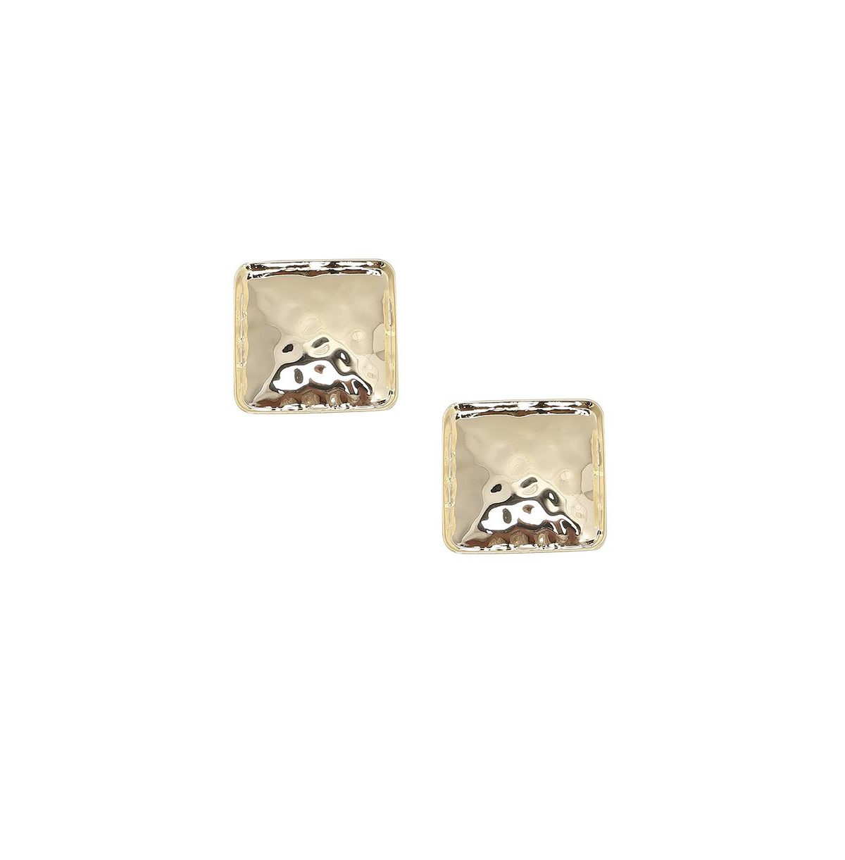 Click here for Dented Minimal Square Stud Earrings - Gold prices