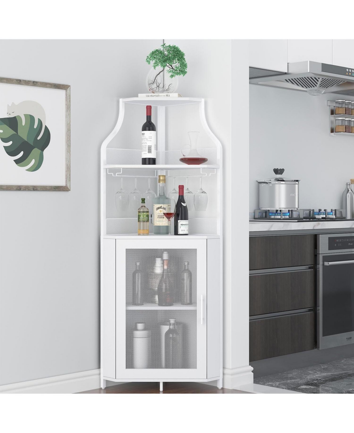 Click here for gaomon Corner Wine Bar Rack Cabinet with Detachabl... prices