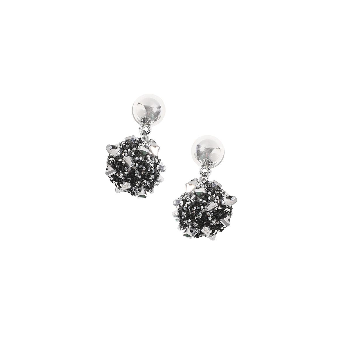 Click here for Embellished Cluster Drop Earrings - Silver prices