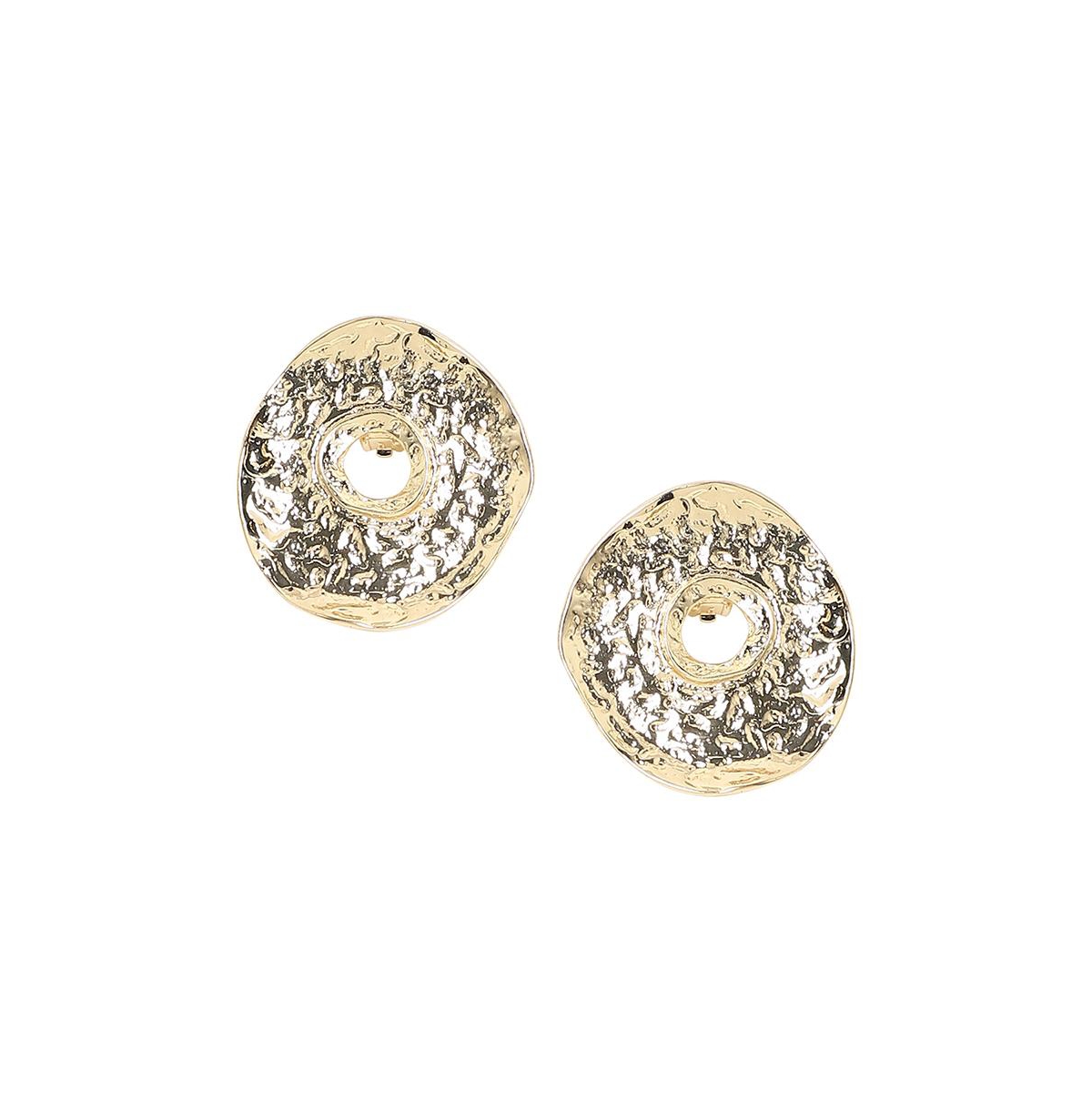 Click here for Dented Halo Stud Earrings - Gold prices