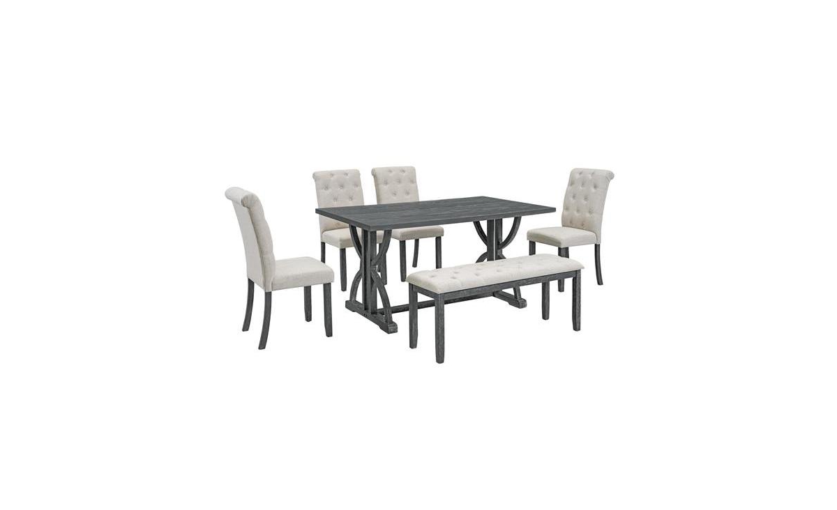 Click here for Slickblue 6-Piece Retro Rectangular Dining Table S... prices