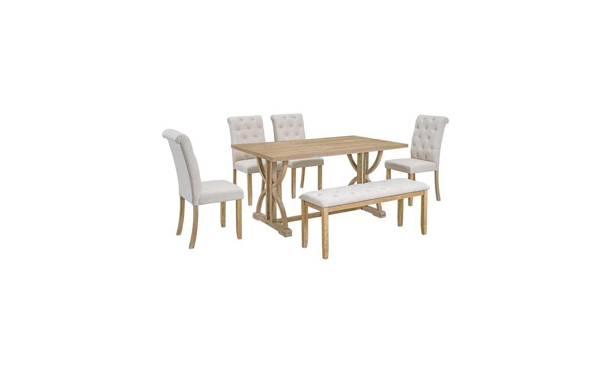 Click here for Slickblue 6-Piece Retro Rectangular Dining Table S... prices