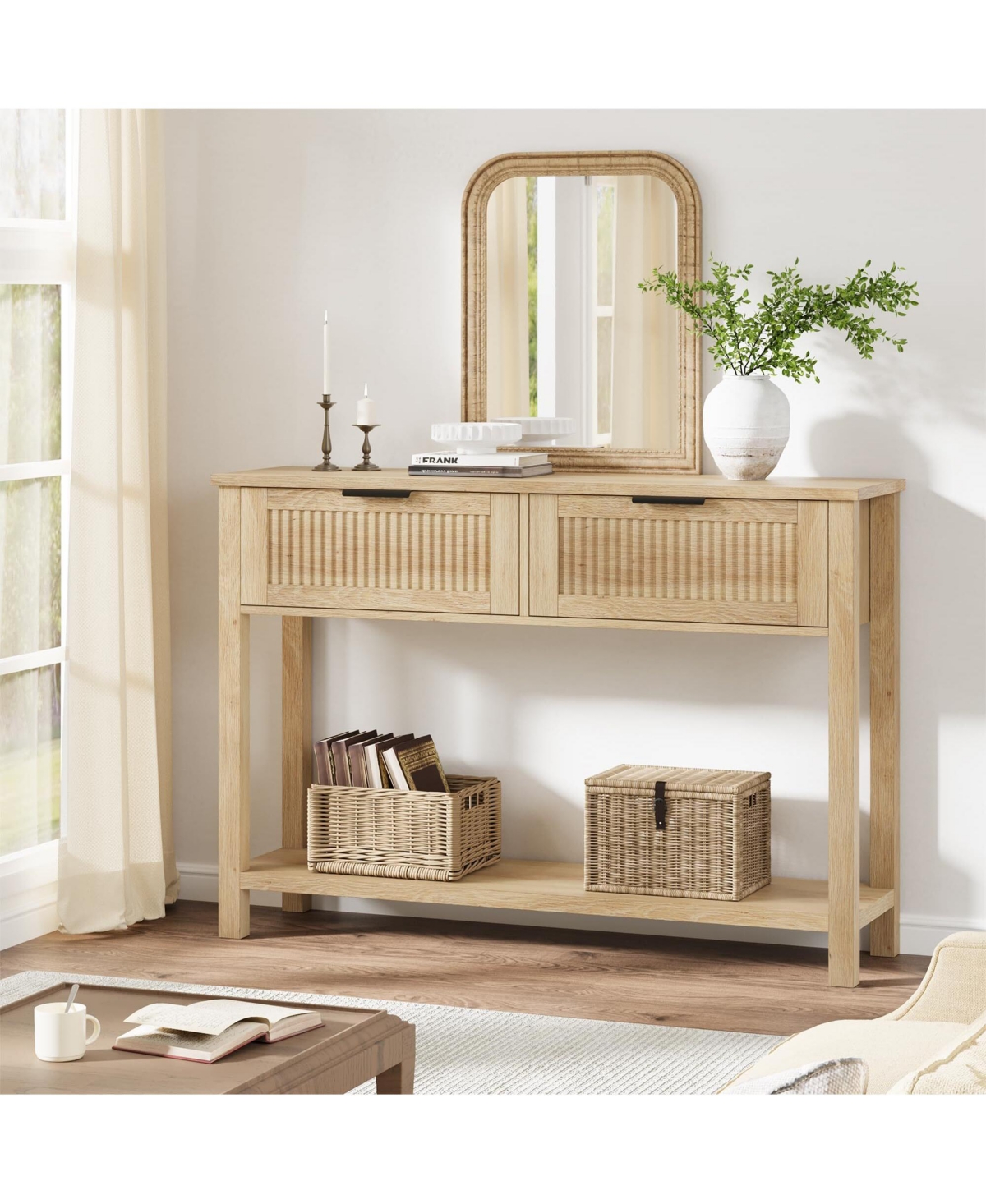 Click here for gaomon Farmhouse Entryway Table 43 Inch Wood Conso... prices