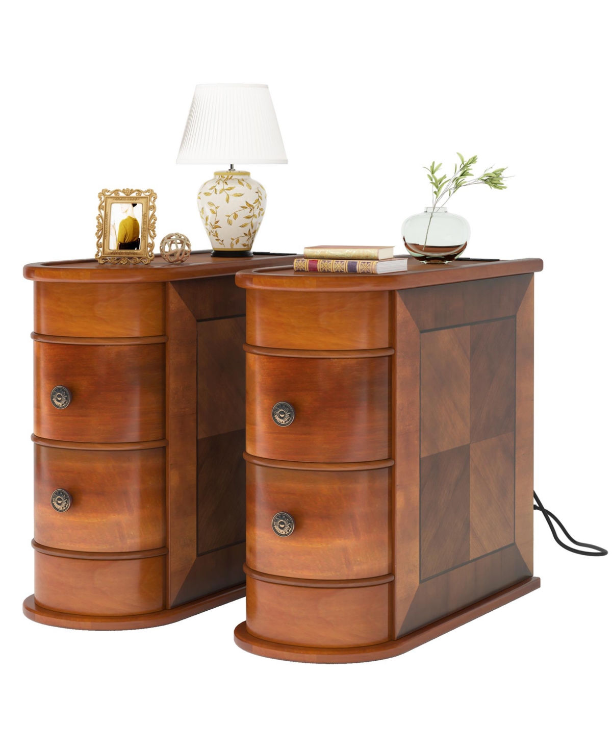 Click here for Tribesigns Wood End Table  2-Drawer Narrow Side Ta... prices