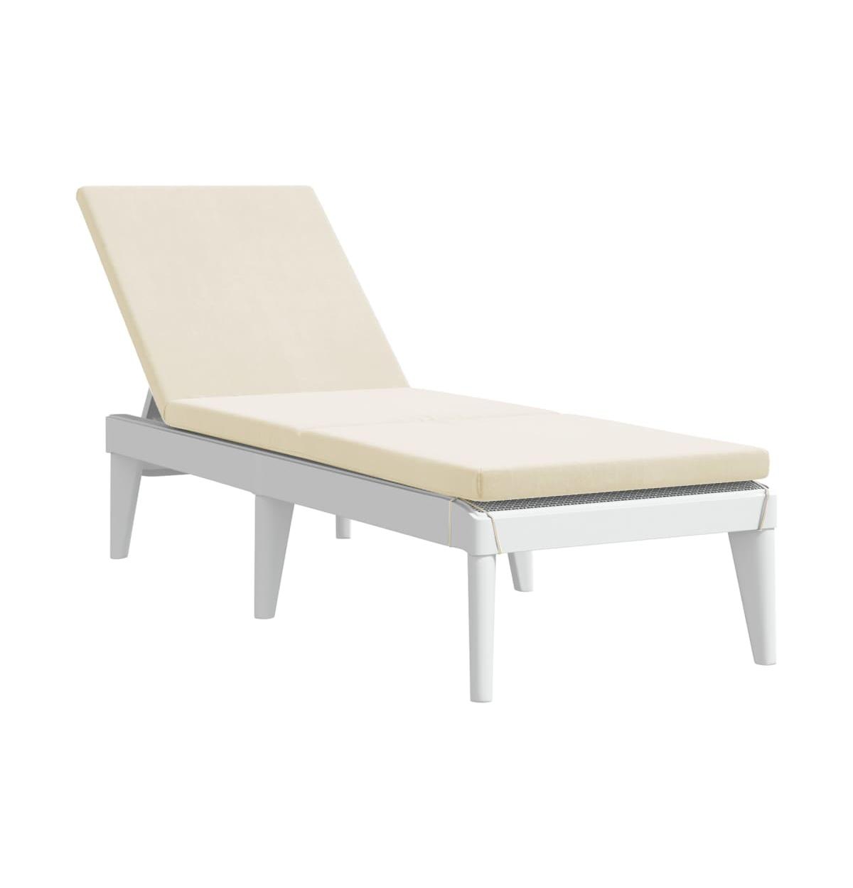 Click here for Sun Lounger with Cushion White 73.2x23.6x11.4 Pp -... prices