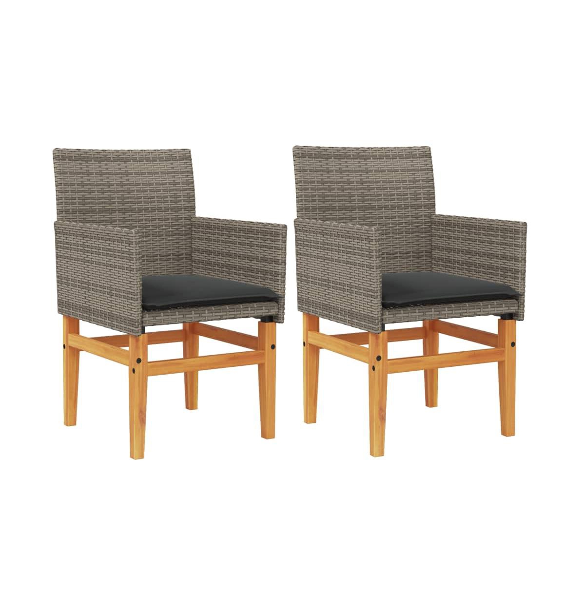 Click here for vidaXL Patio Chairs with Cushions 2 pcs Gray Poly... prices