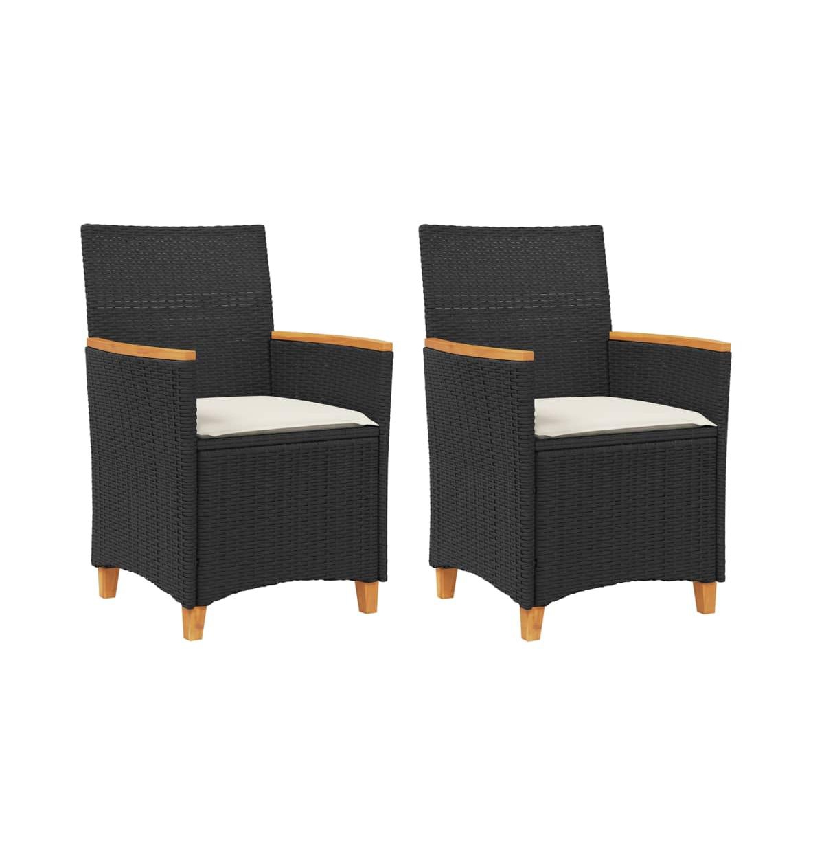 Click here for Patio Chairs with Cushions 2 pcs Black Poly Rattan... prices