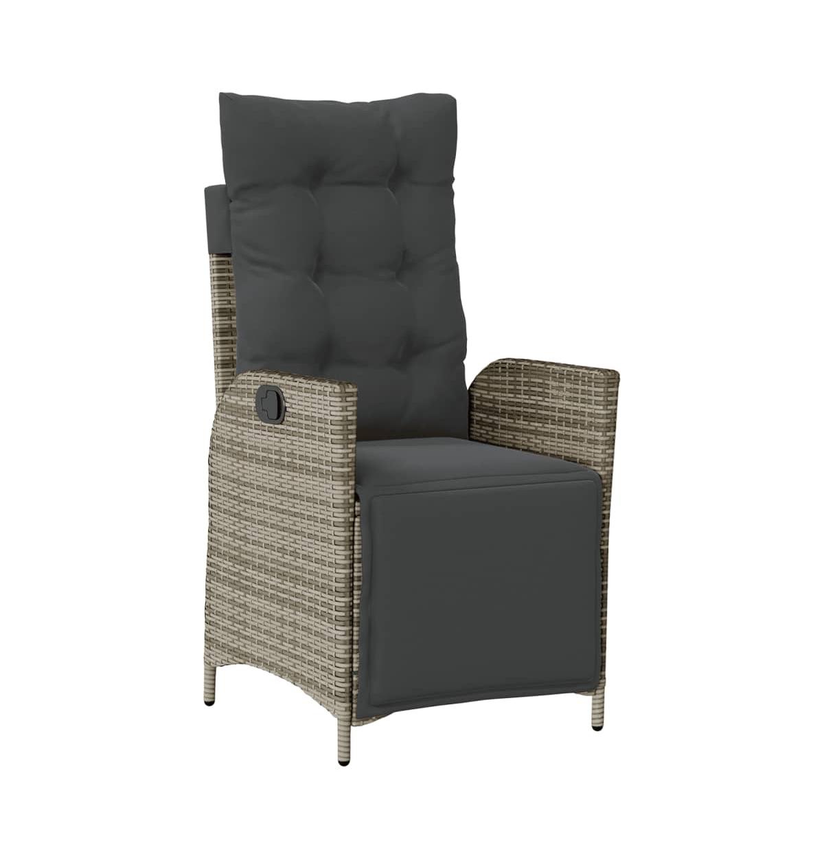 Click here for Reclining Patio Chair with Footrest Gray Poly Ratt... prices