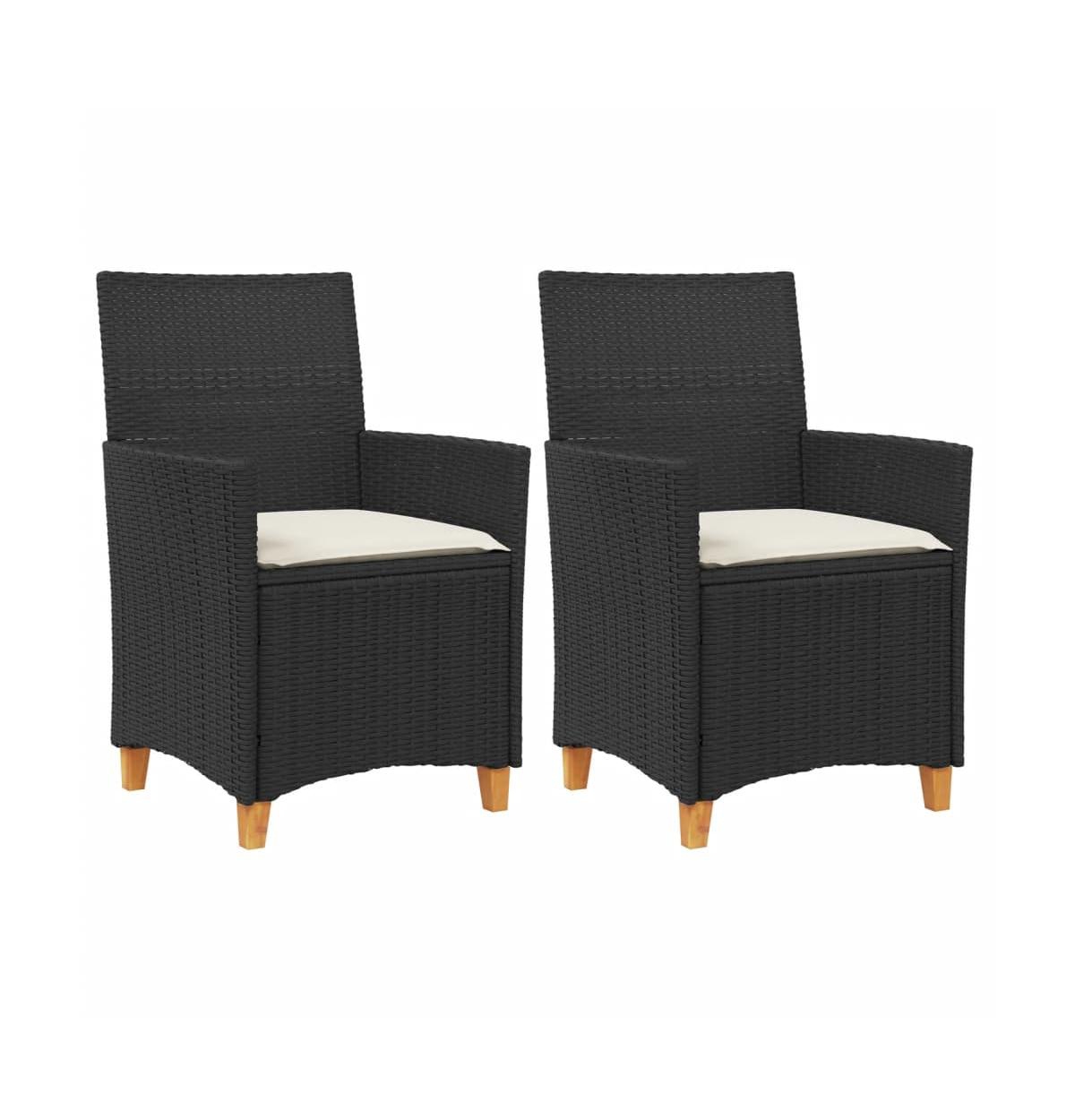 Click here for Patio Chairs with Cushions 2 pcs Black Poly Rattan... prices