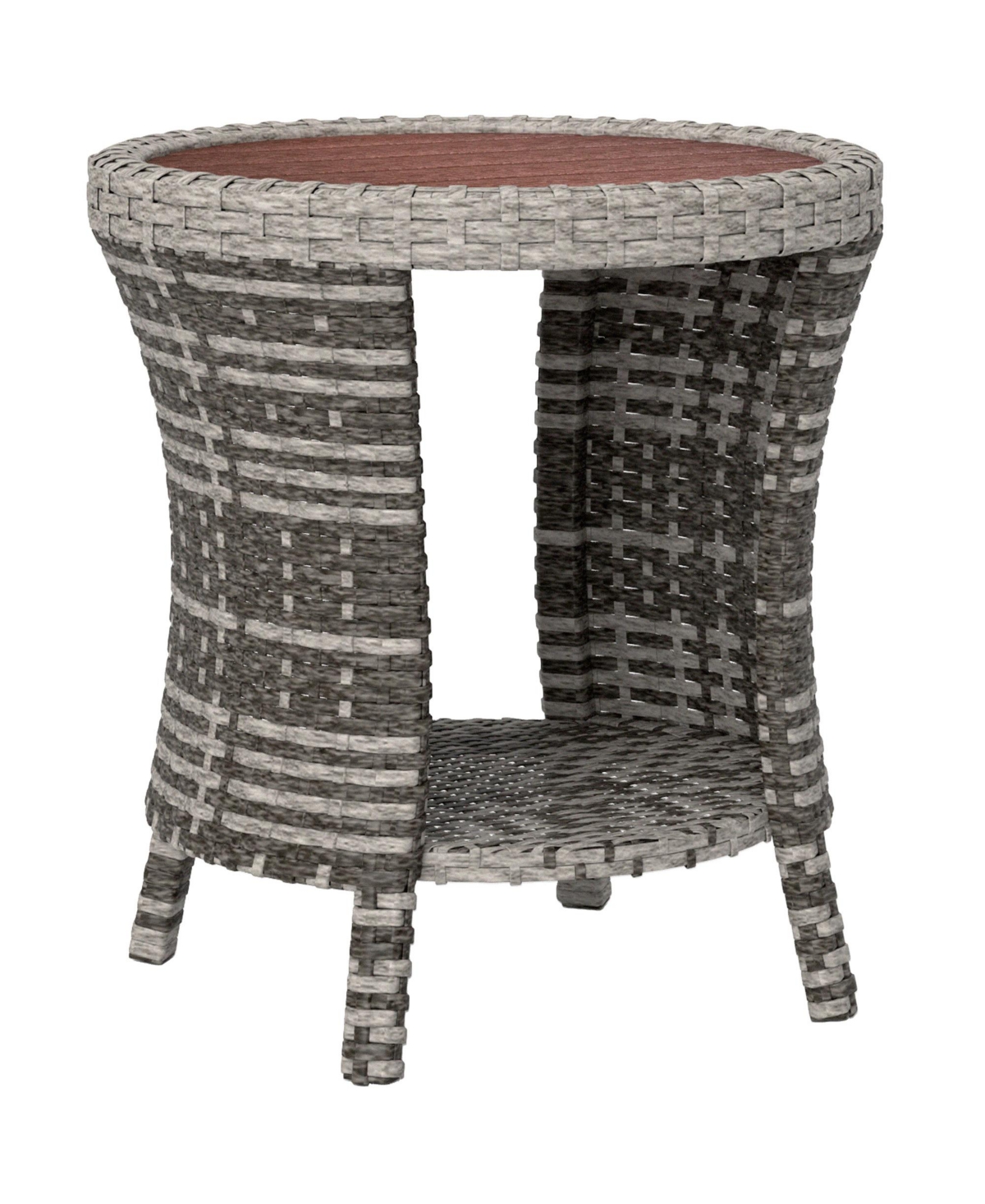Click here for Outsunny 18" Wicker Table  2-Tier Outdoor Sid... prices