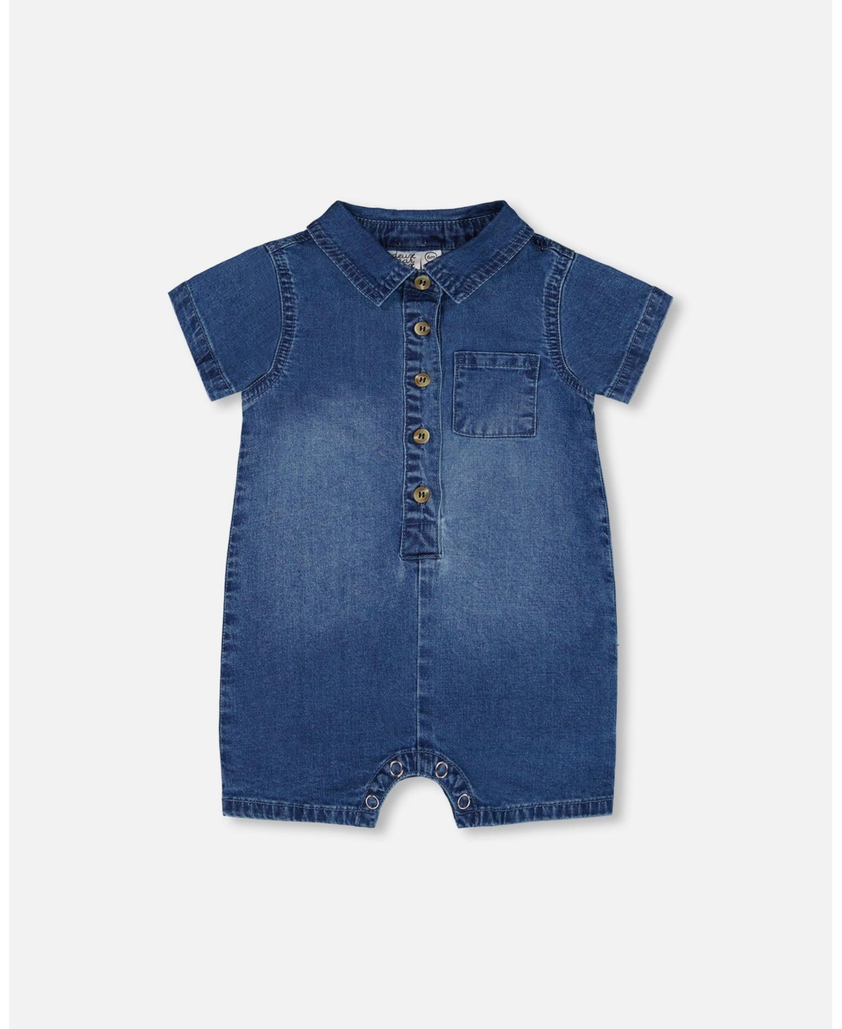 Click here for Deux par Deux Baby Boys One-Piece Denim Romper Dar... prices
