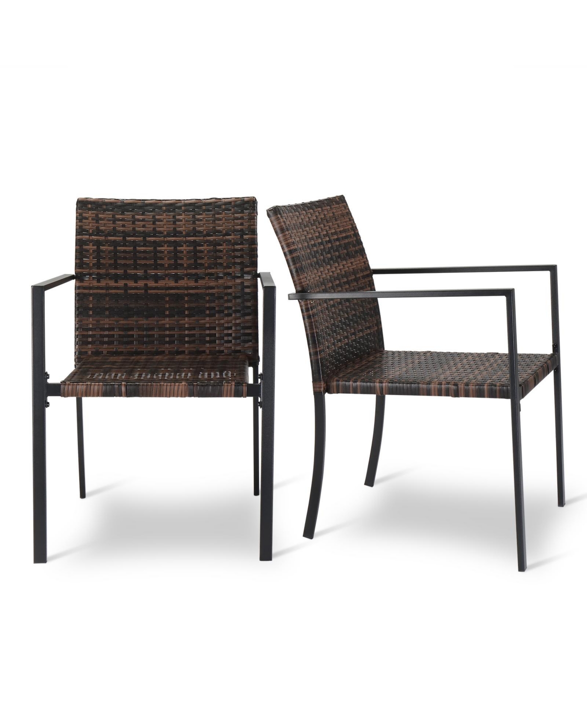 Click here for Set of 2 Stackable Outdoor Wicker Patio Dining Cha... prices