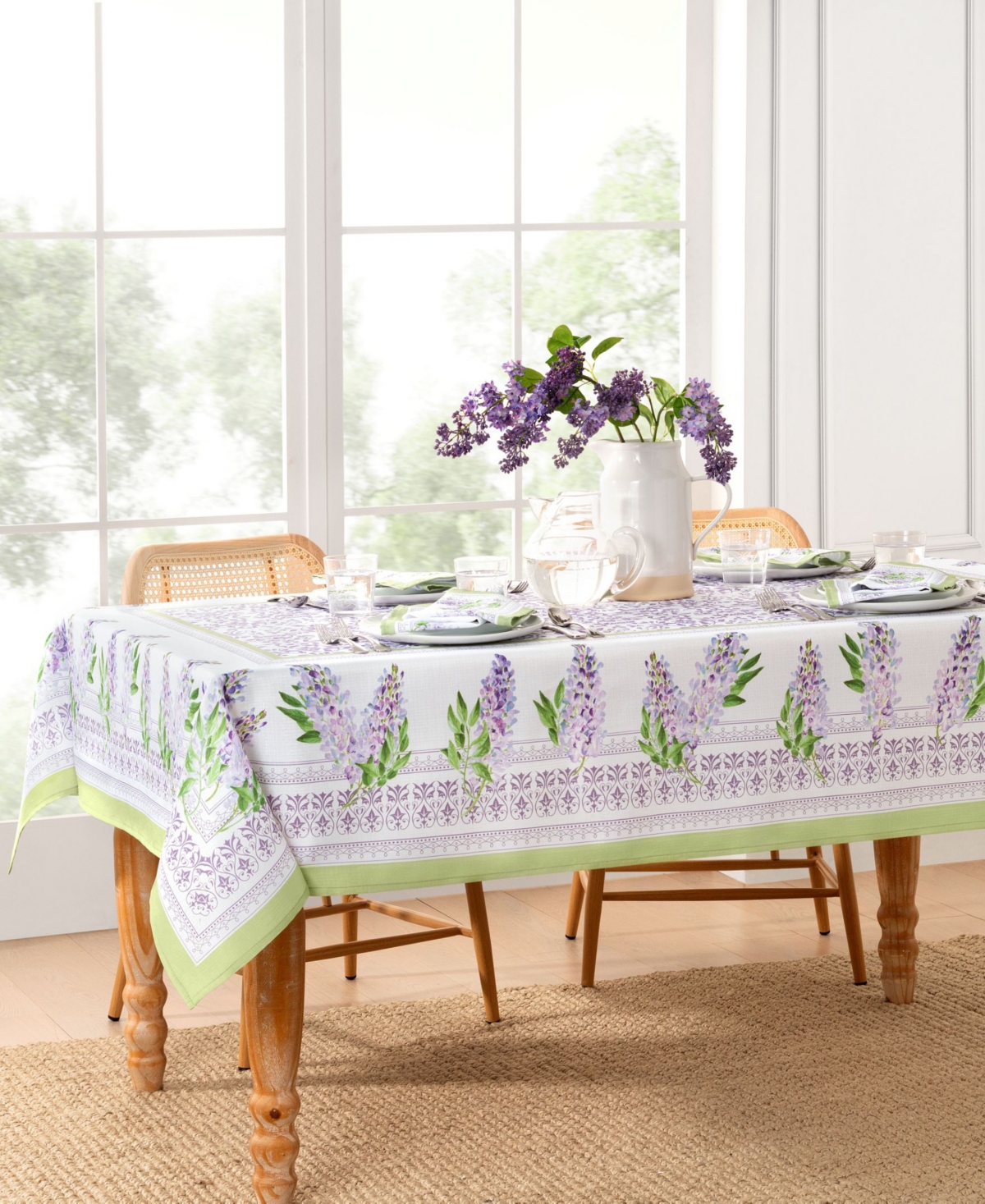 Click here for Elrene Lilac Garden Floral Rectangle Tablecloth  6... prices
