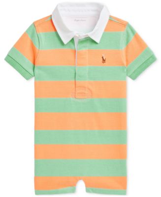 Polo Ralph Lauren Baby Striped Rugby Shortalls - Macy's