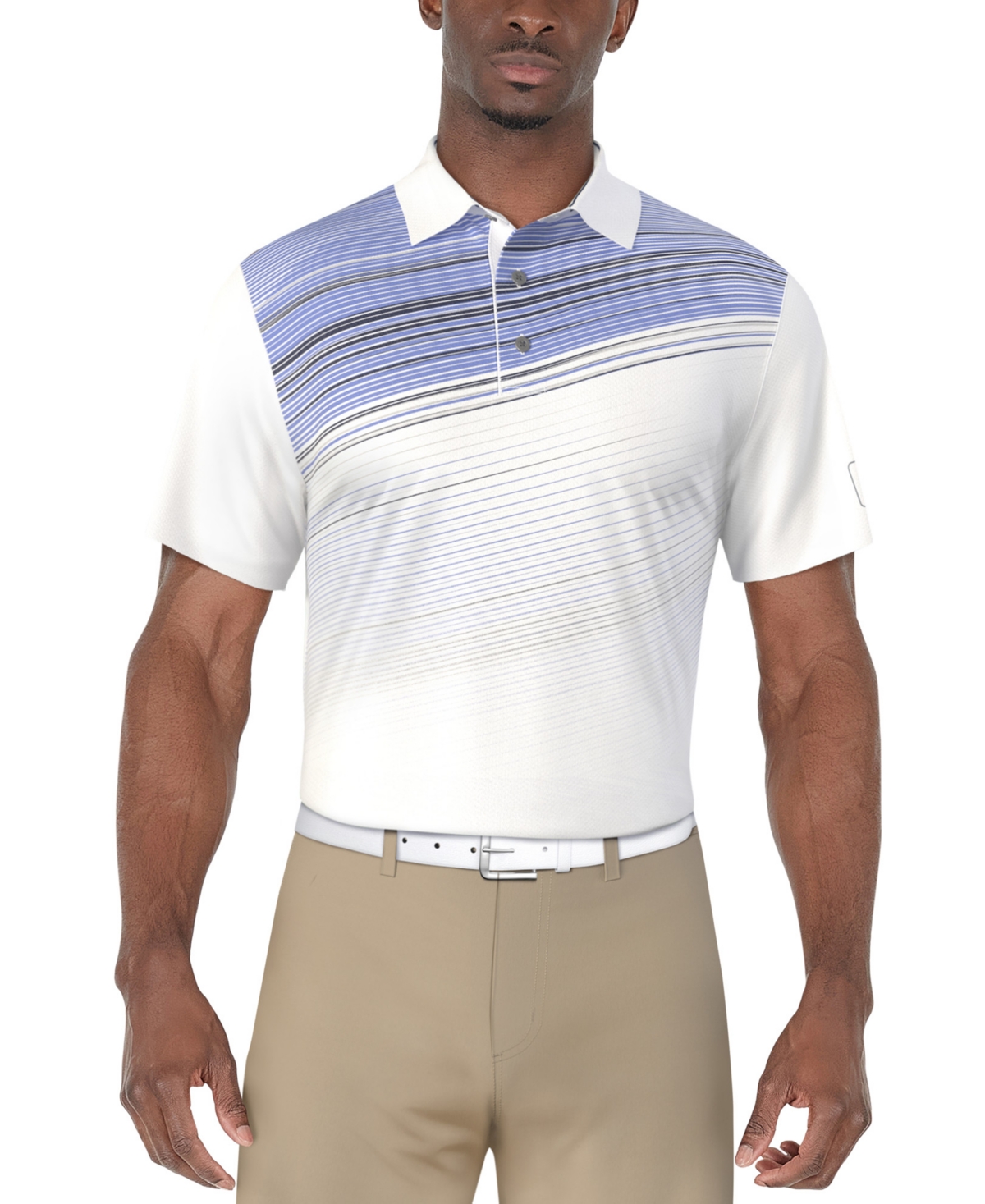 Click here for Pga Tour Mens Stripe Print Short Sleeve Golf Polo... prices