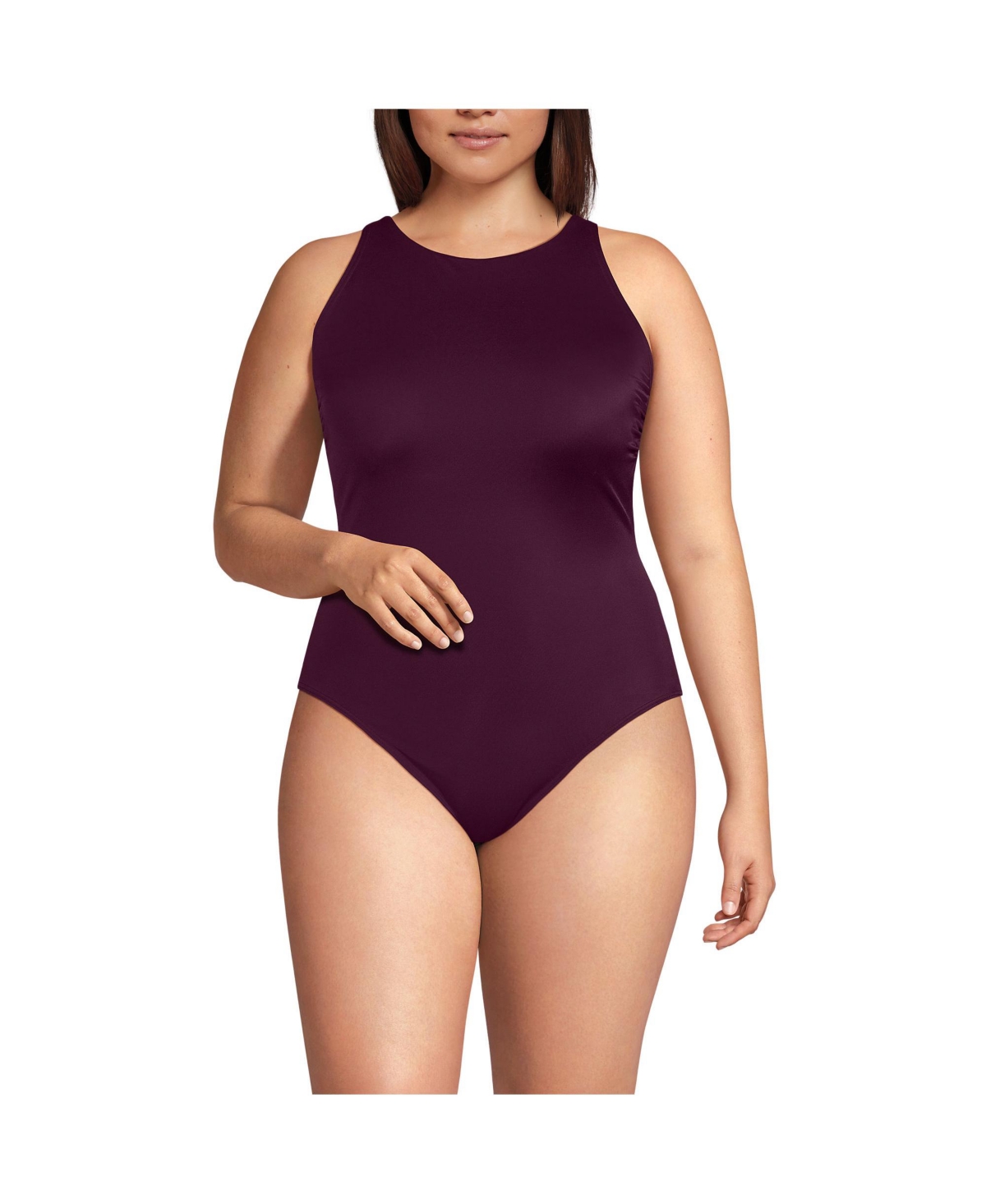 Click here for Lands End Plus Size Tugless High Neck Portrait Bac... prices