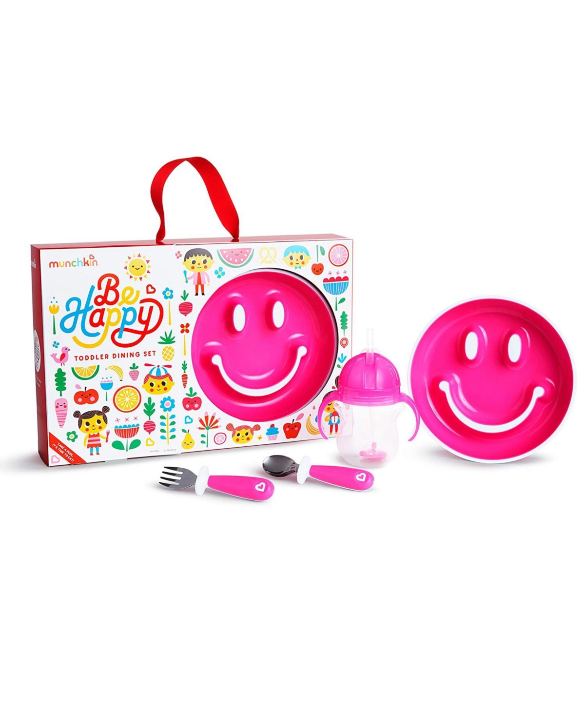 Click here for Munchkin Toddler 4 piece Be Happy Dining Set  Pink... prices
