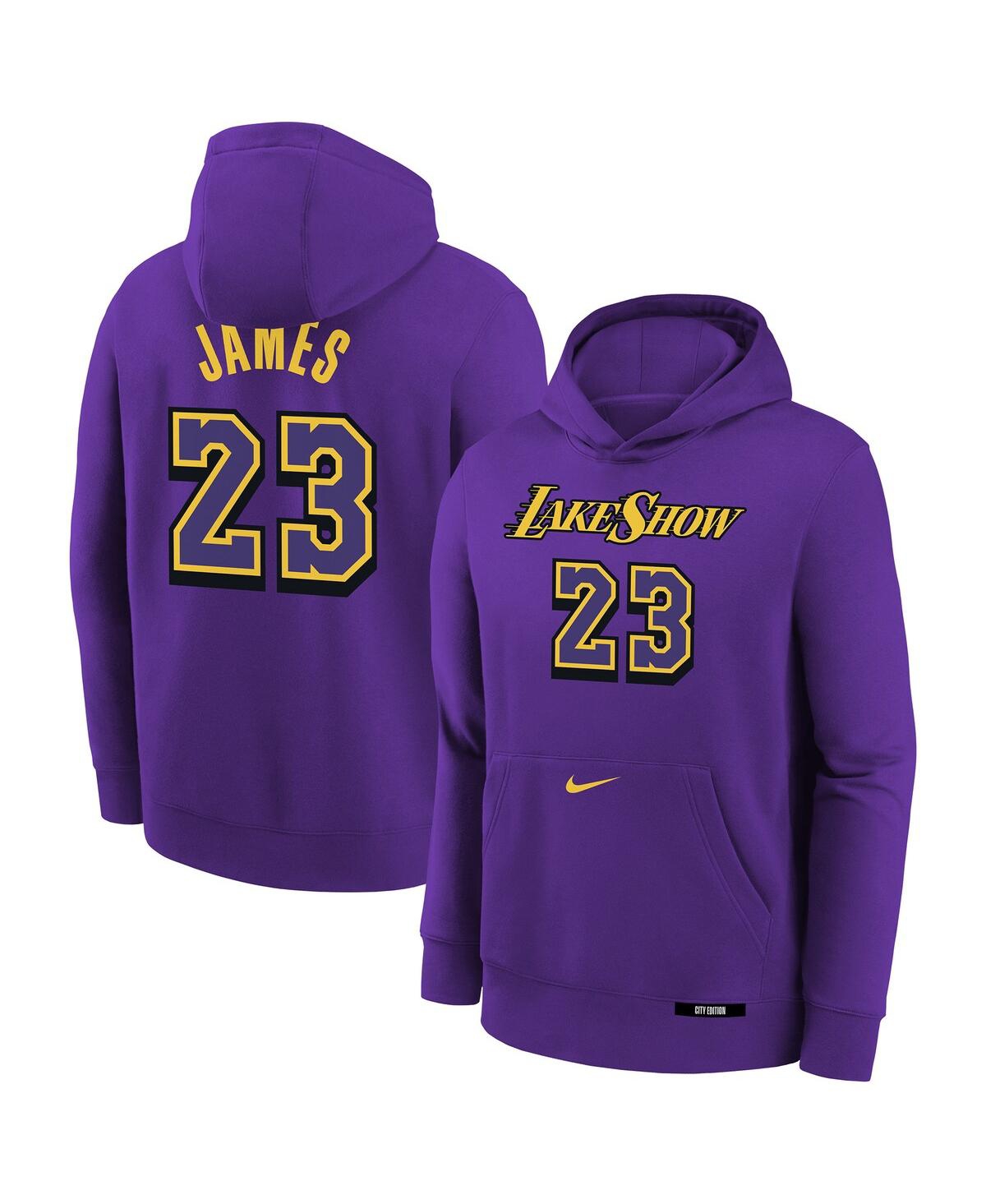 Click here for Nike Big Boys and Girls LeBron James Purple Los An... prices